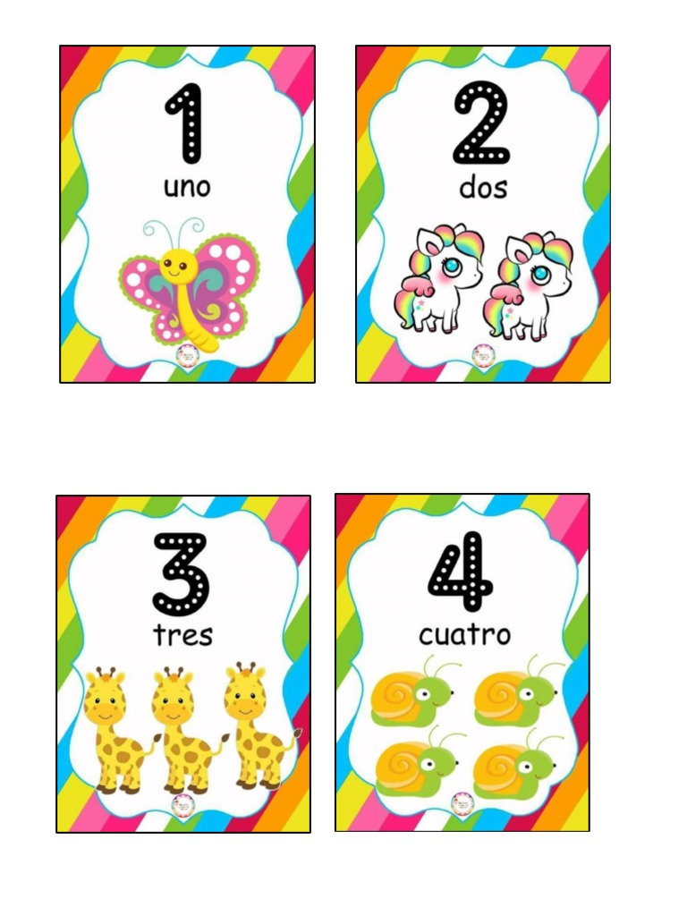 Carteles Decorativos de Números 02 Por Materiales Educativos para ...