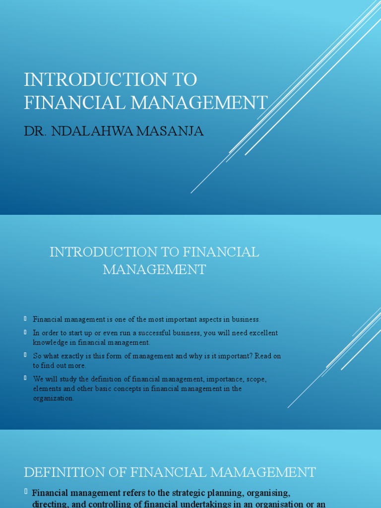 Introduction To Financial Management | PDF | Financial Capital | Dividend