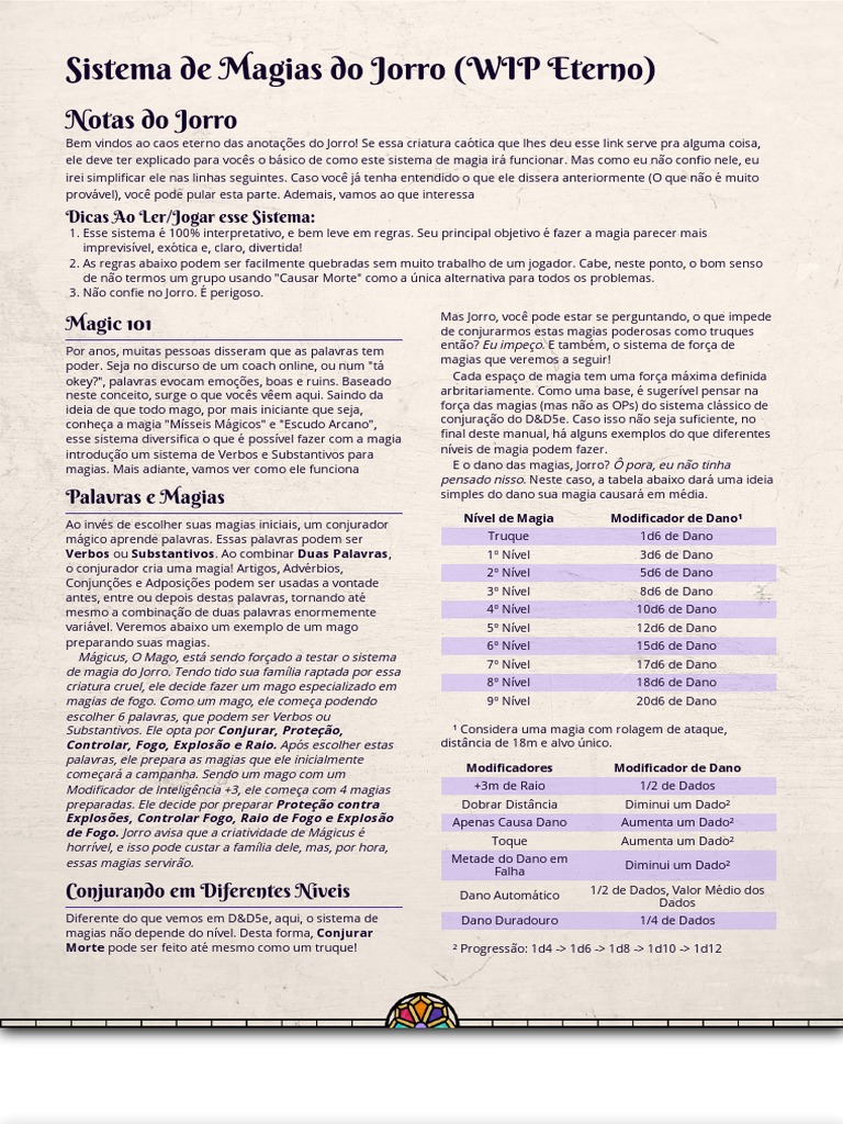 Sistema de Magias do Jorro | PDF | Sobrenatural