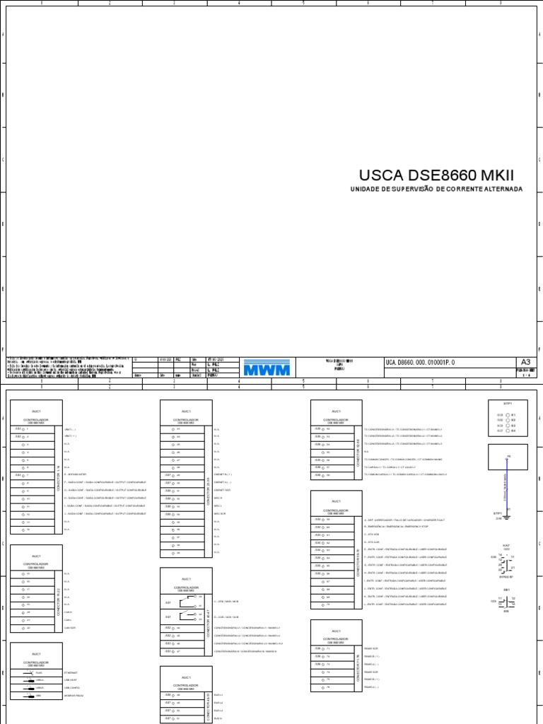 USCA DSE8660 MKII: Diagrama de Conexões e Terminais do Controlador de ...