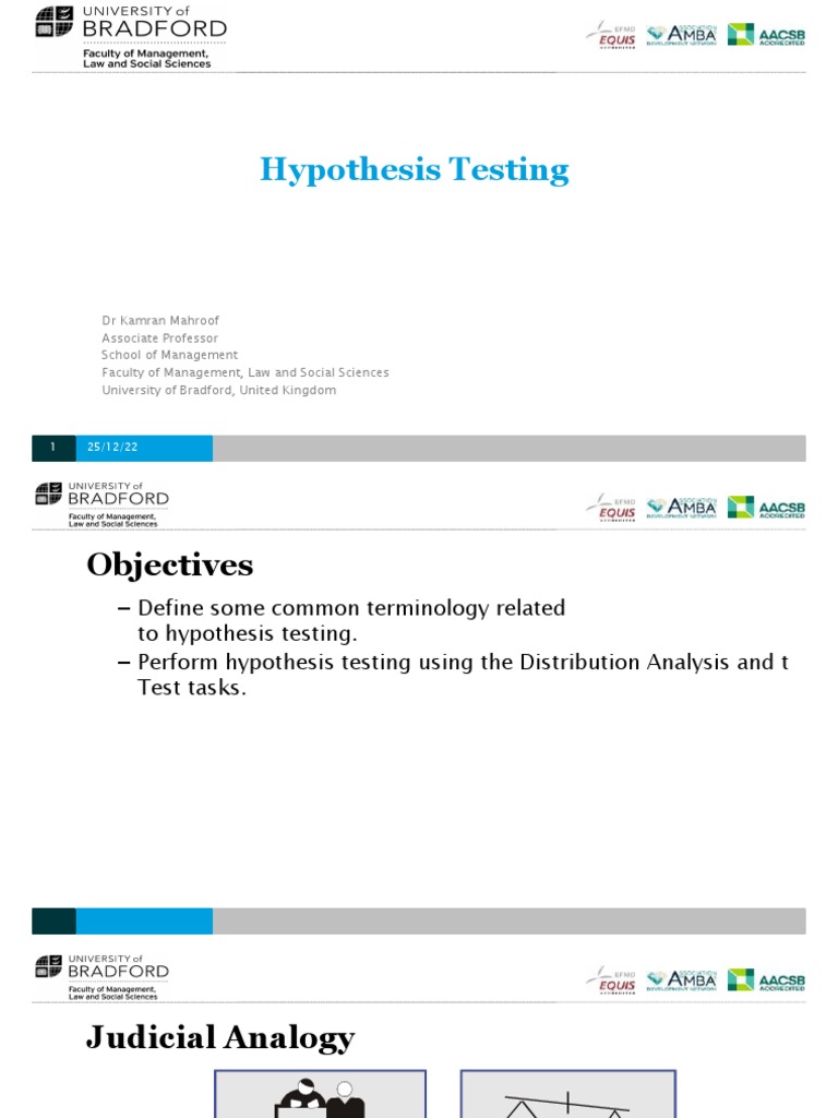 Lecture 4 - Hypothesis Testing | PDF | P Value | Statistical Hypothesis ...