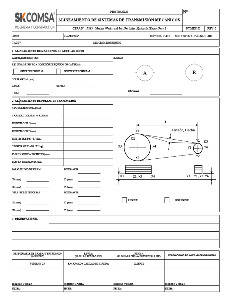 PT MEC 02 Rev. 0 Protocolo Alineamiento Mecanico | PDF