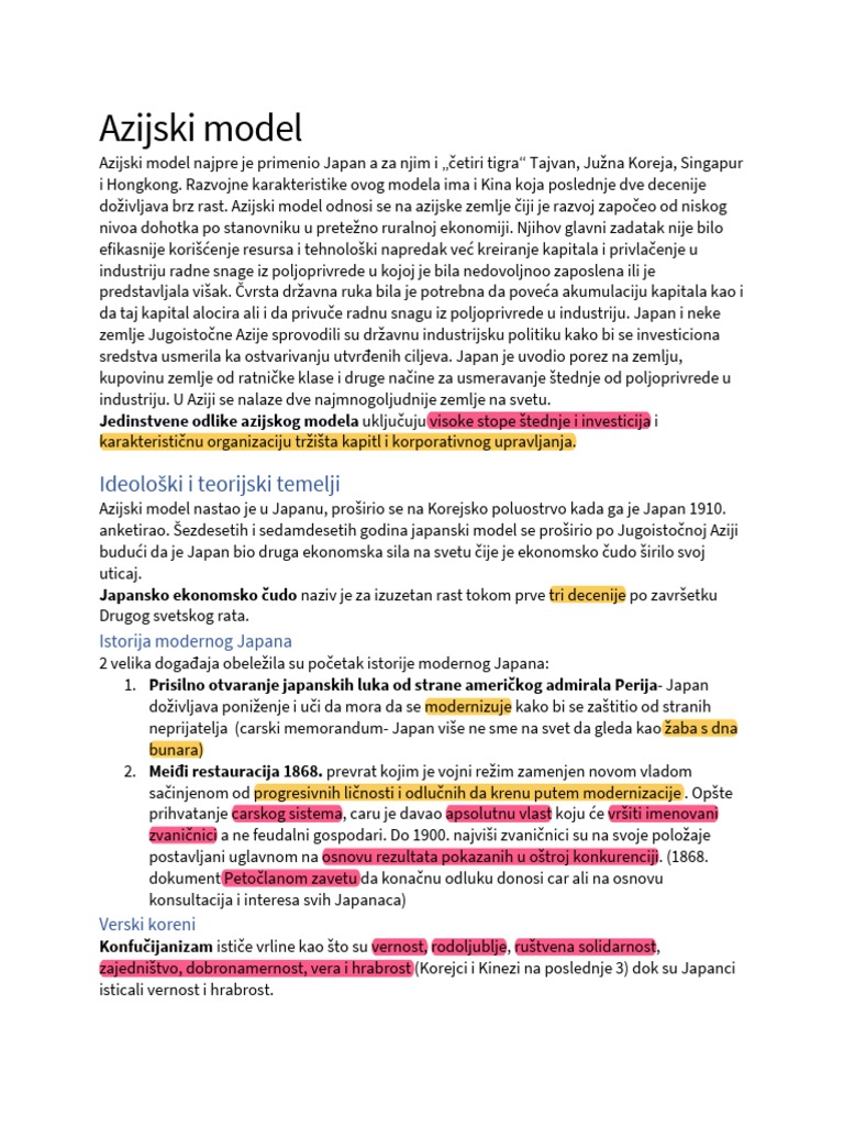 Azijski Model | PDF