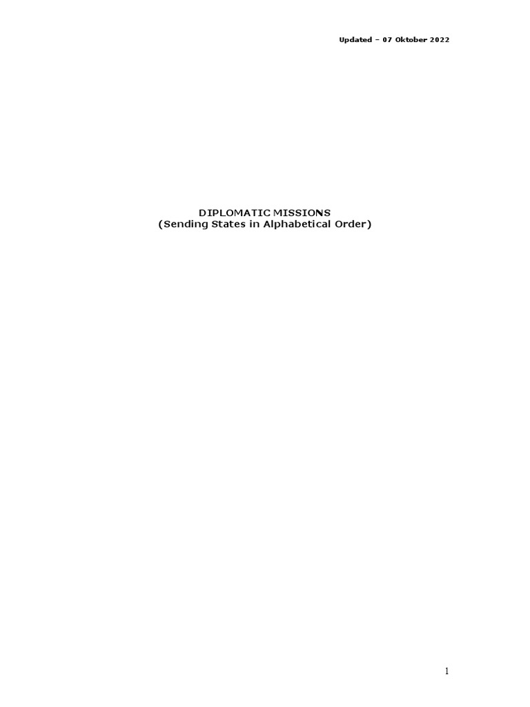 Дипломатска листа | PDF | Diplomatic Rank | Diplomatic Mission
