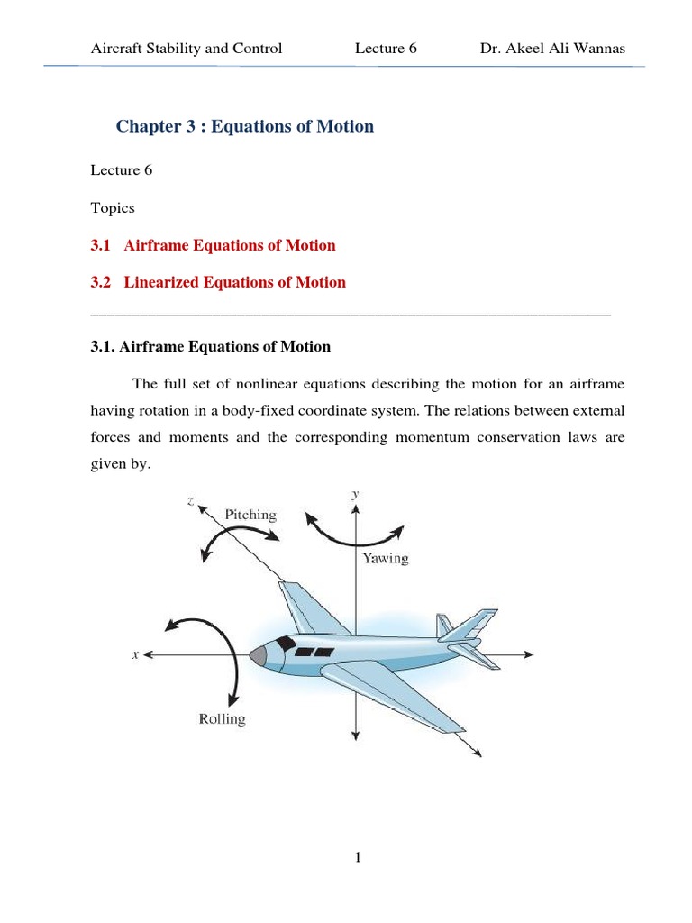 Aircraft Stability and Control - Lec06 | PDF | Flight Dynamics (Fixed ...