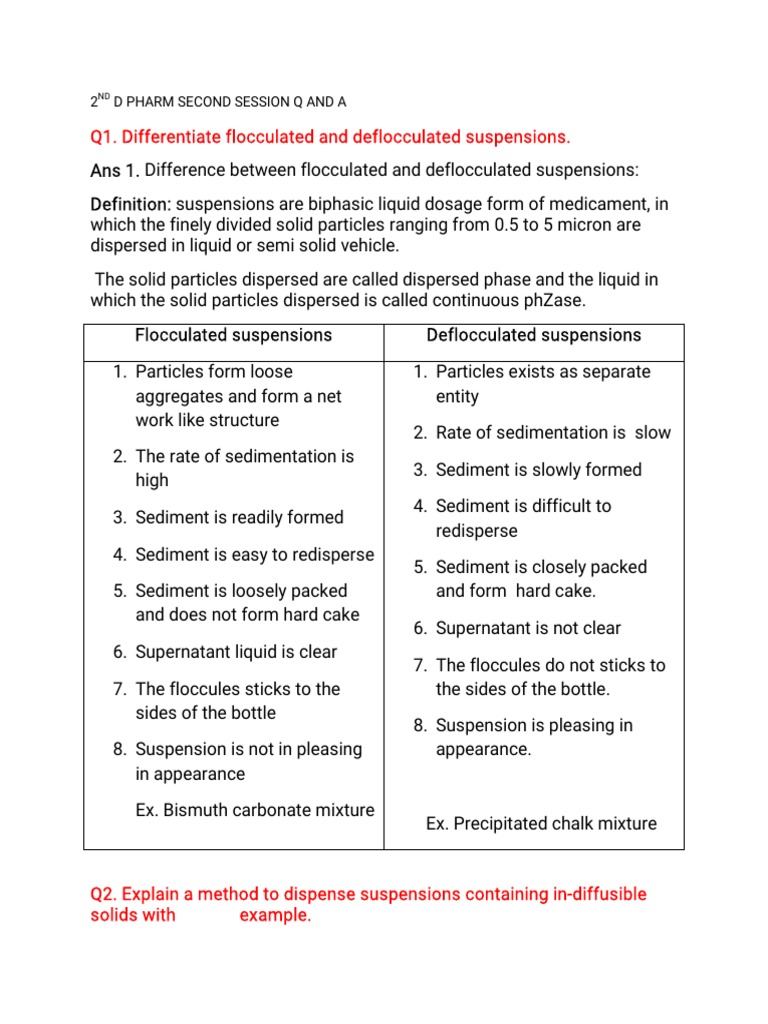 Flocculated vs Deflocculated Suspensions | PDF