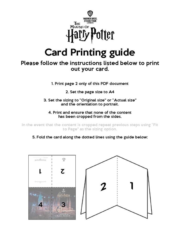 Printable Gift Card Hogwarts Castle | PDF