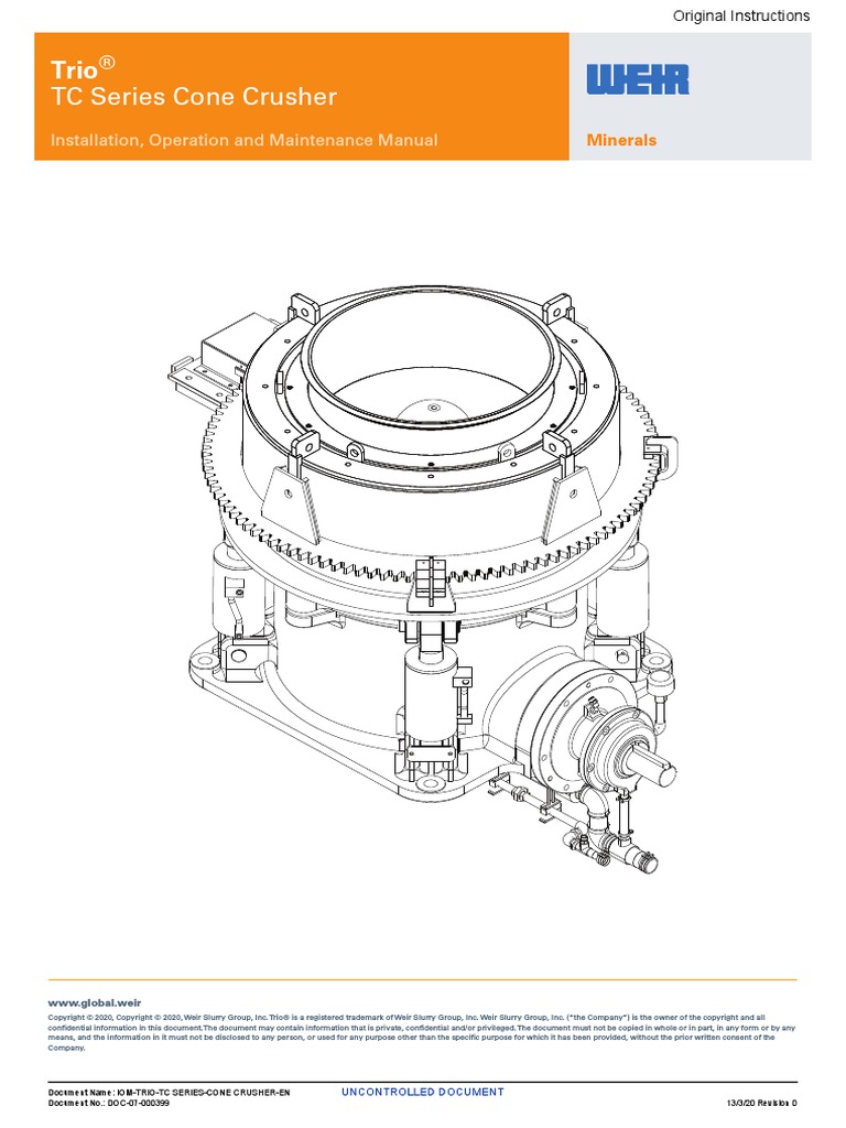 TC Series Cone Crusher: Installation, Operation and Maintenance Manual | PDF | User Interface ...