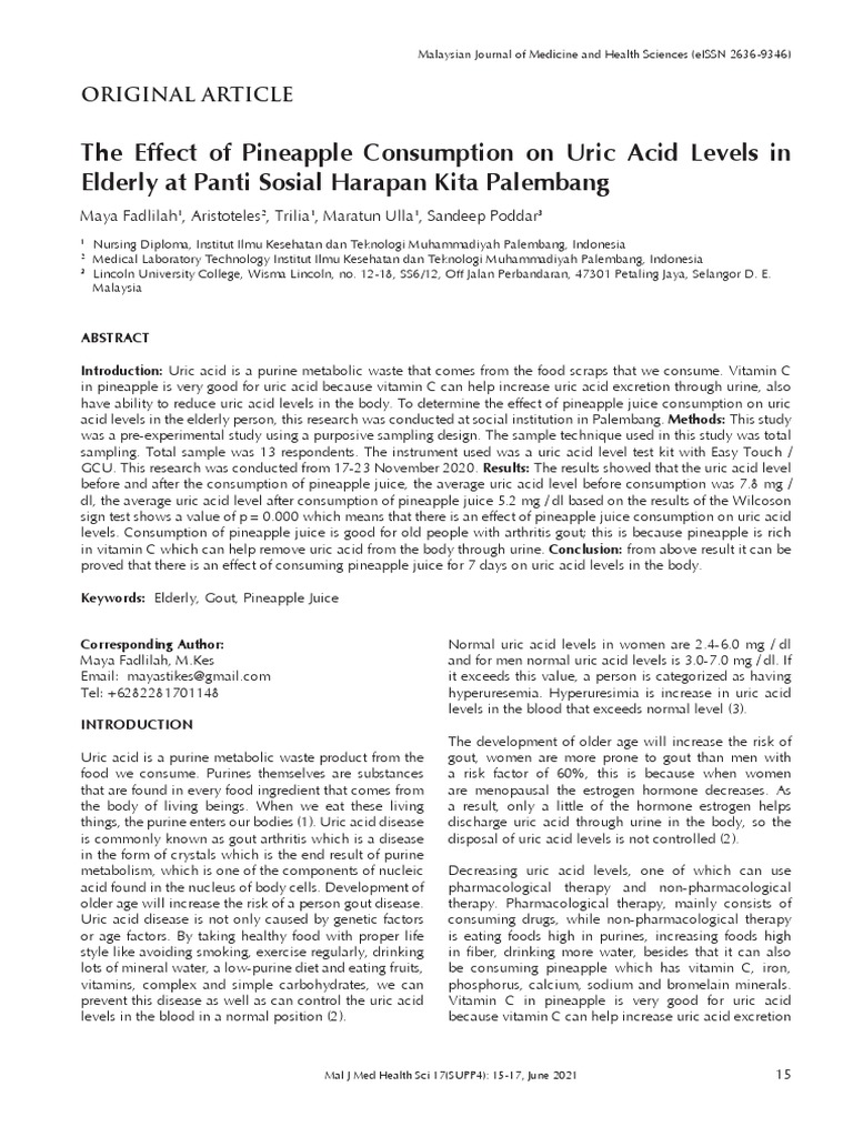 MJMHS 0034 | PDF | Gout | Nutrition
