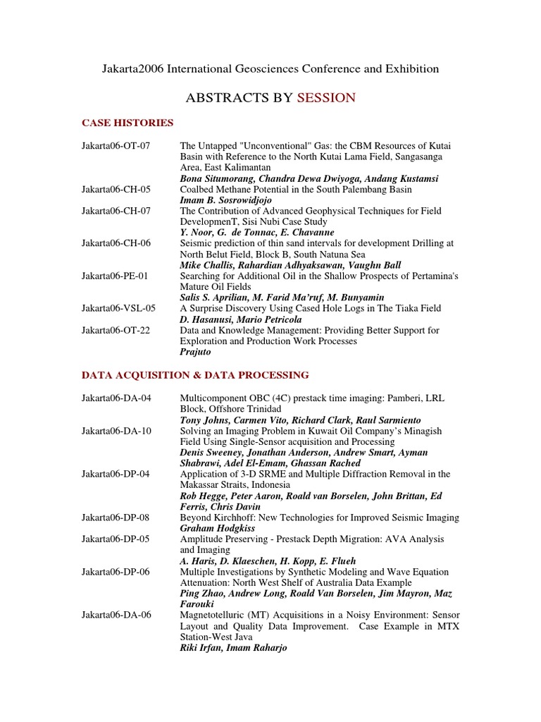 Abstracts by Session | Download Free PDF | Applied And Interdisciplinary Physics | Earth Sciences