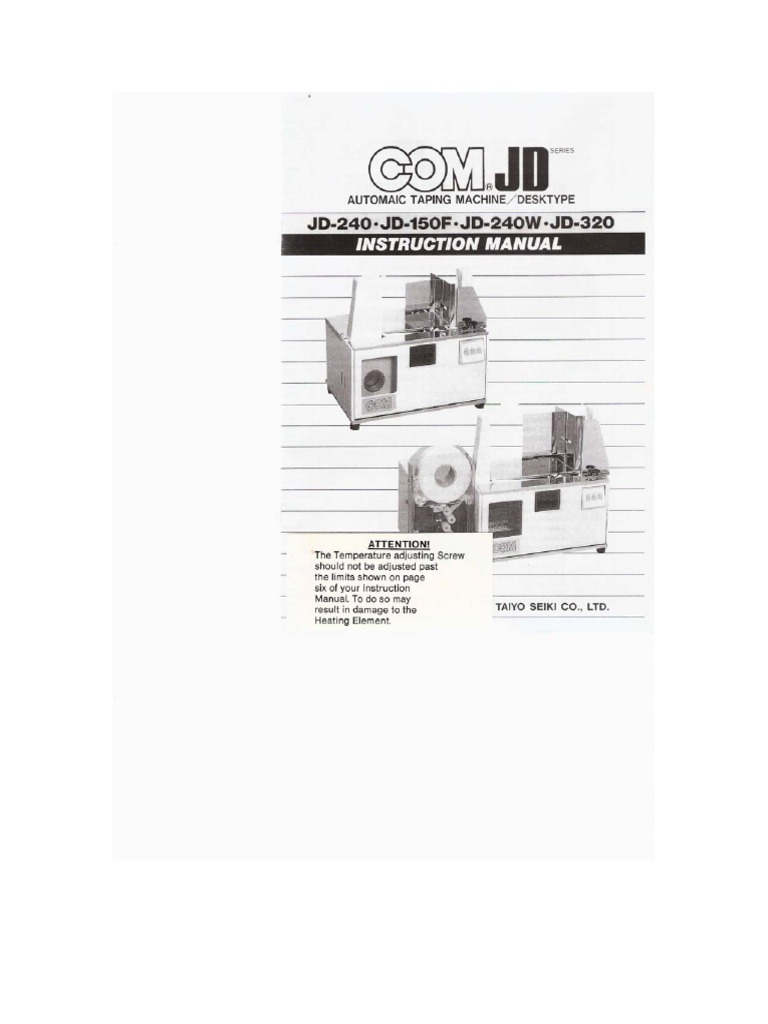 COM - JD - Operations - Manual Da Cintadora | PDF
