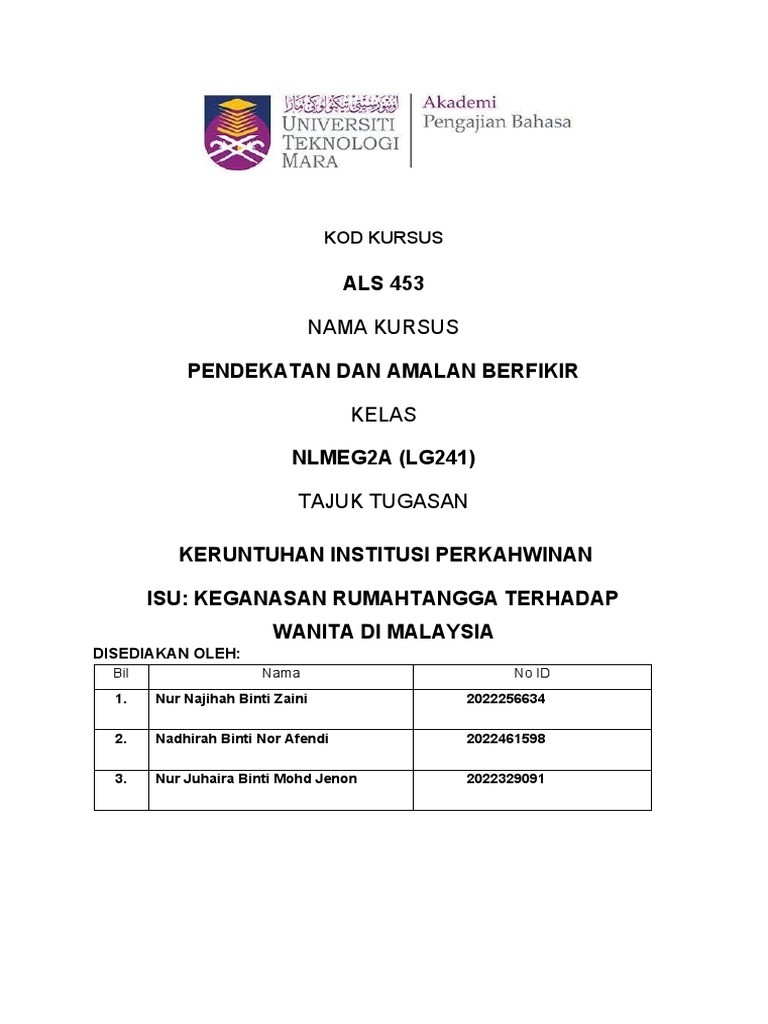 Draf Laporan Kajian Kes Kump 4 Updated | PDF