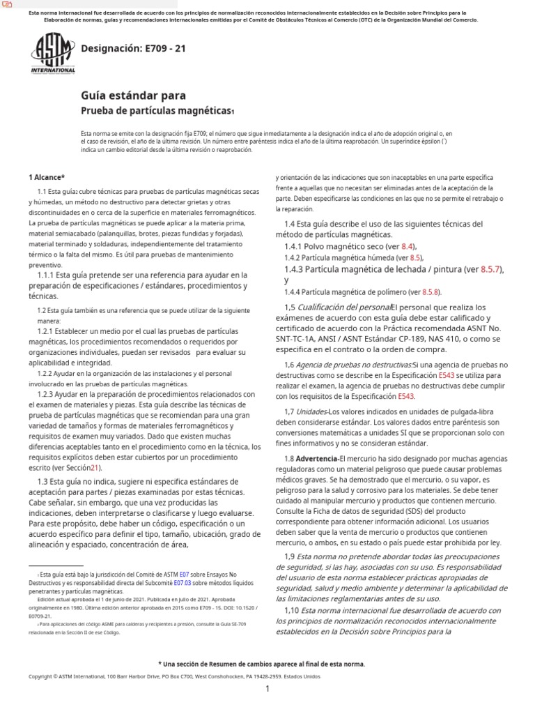 ASTM E709-21 Español | Descargar gratis PDF | Ultravioleta | Campo magnético