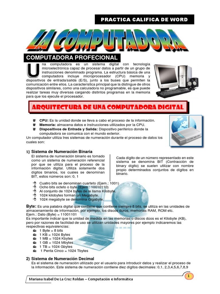 practica calificada ofimatica | PDF | Poco | Byte