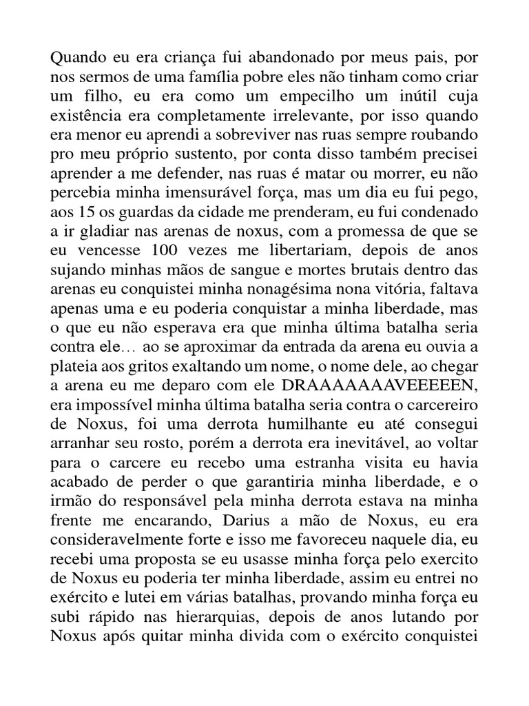 Exemplo de Historia de Personagem Pra RPG de Mesa | PDF