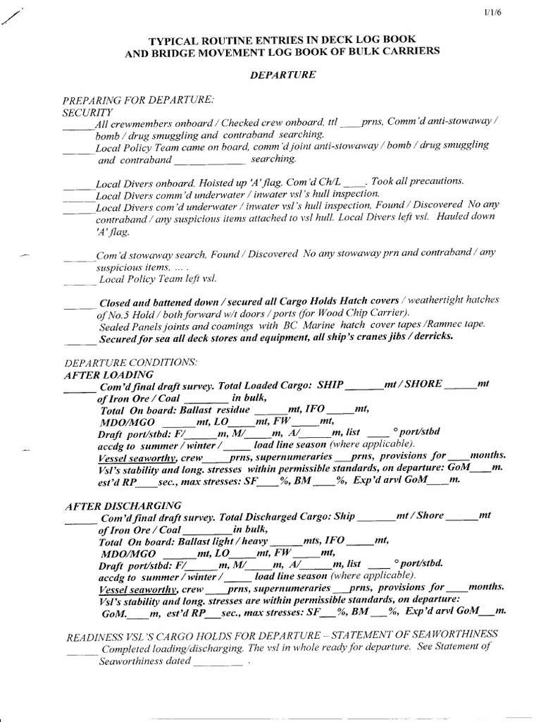 Deck Log Book Records | PDF | Methane | Tropical Cyclones