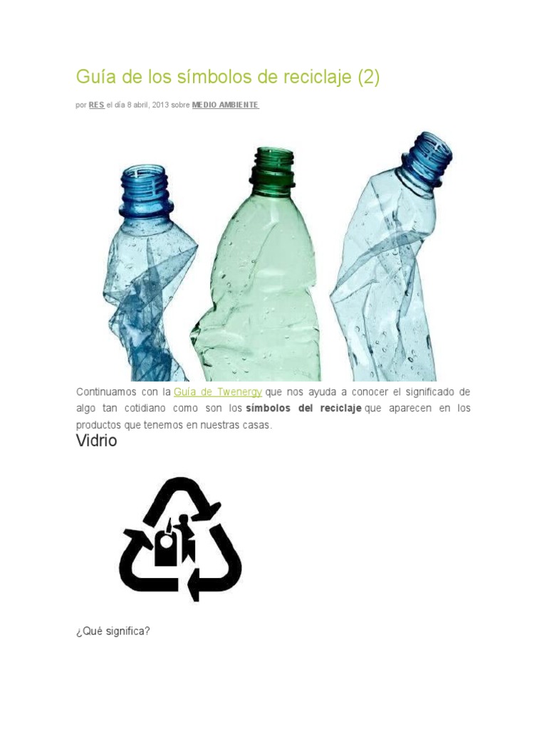 Símbolos del Reciclaje y su Significado | PDF | Reciclaje | Residuos
