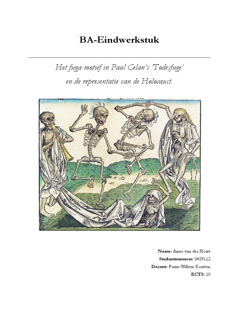 Het Fuga-Motief in Paul Celan's Todesfuge' en de Representatie Van de ...