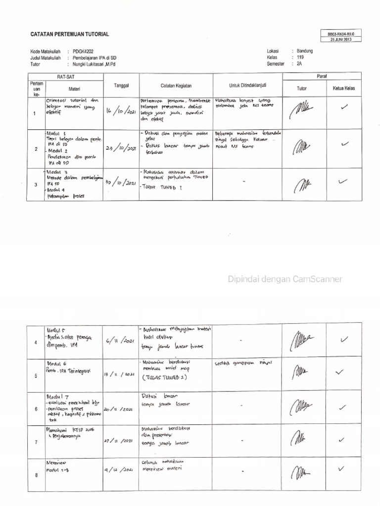 Contoh Catatan Tutorial UT | PDF