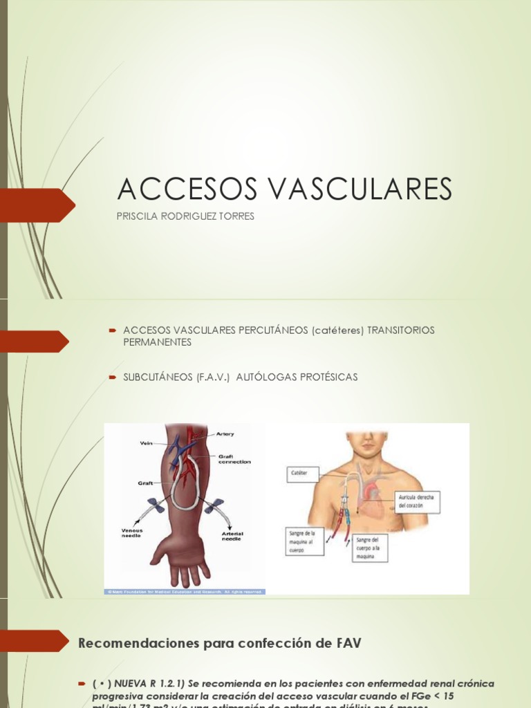 Accesos Vasculares | PDF | Hemodiálisis | Medicina CLINICA