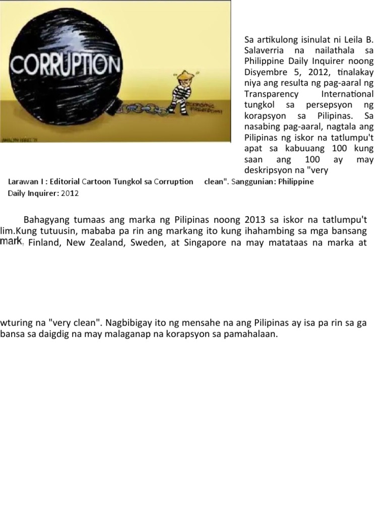 Larawan I: Editorial Cartoon Tungkol Sa Corruption Clean". Sanggunian ...