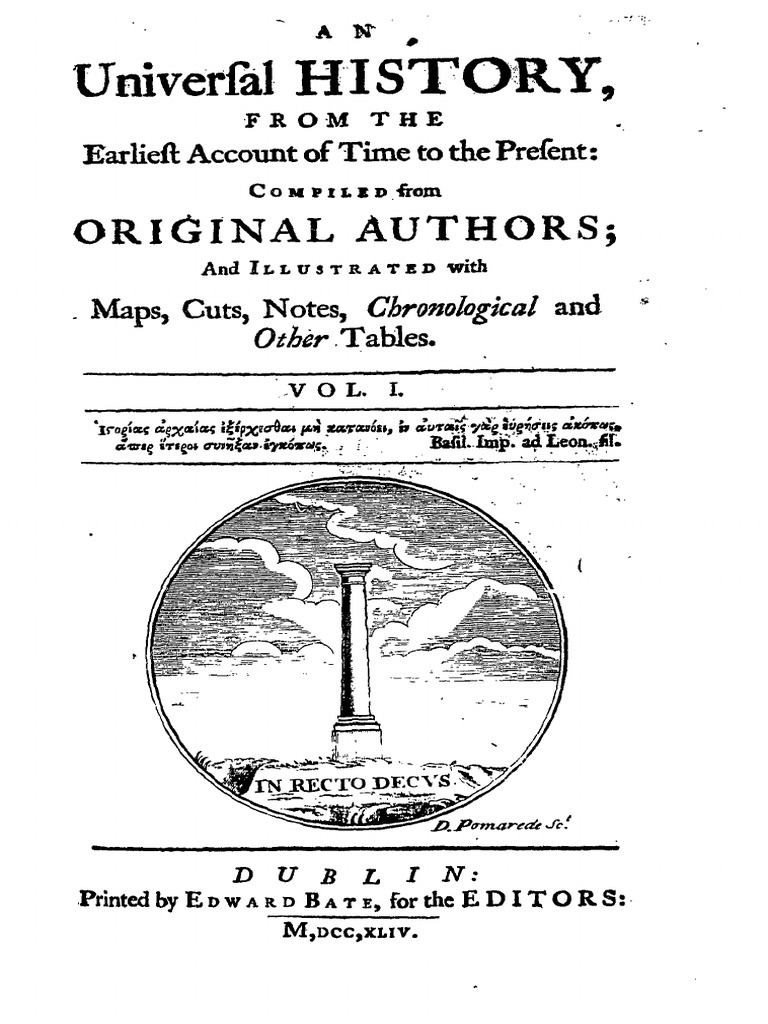 An Universal History Octavo Edition 1744 Vols 1 To 3 | PDF