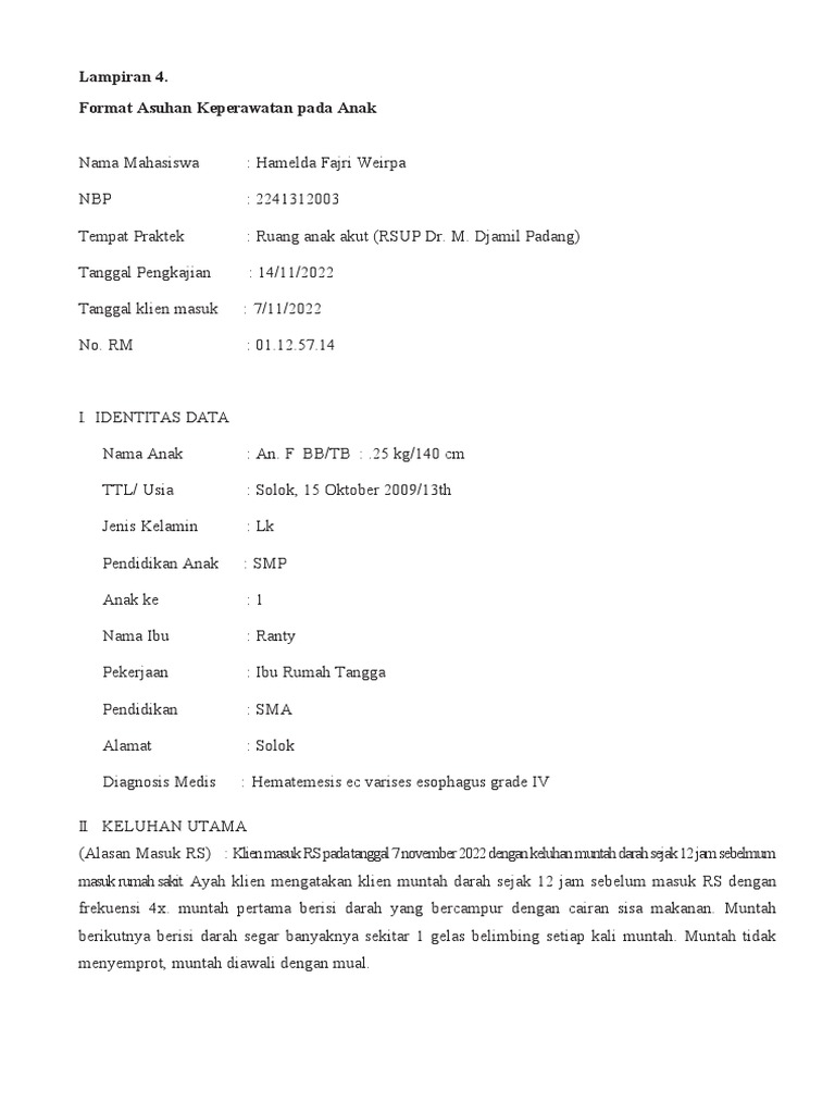 LK Kep Anak Amel | PDF | Kesehatan Holistik