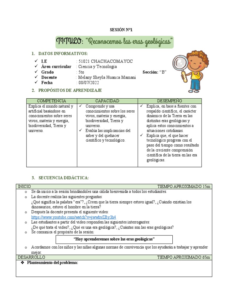 Actividades sobre Eras Geológicas para Niños | PDF | Geología ...