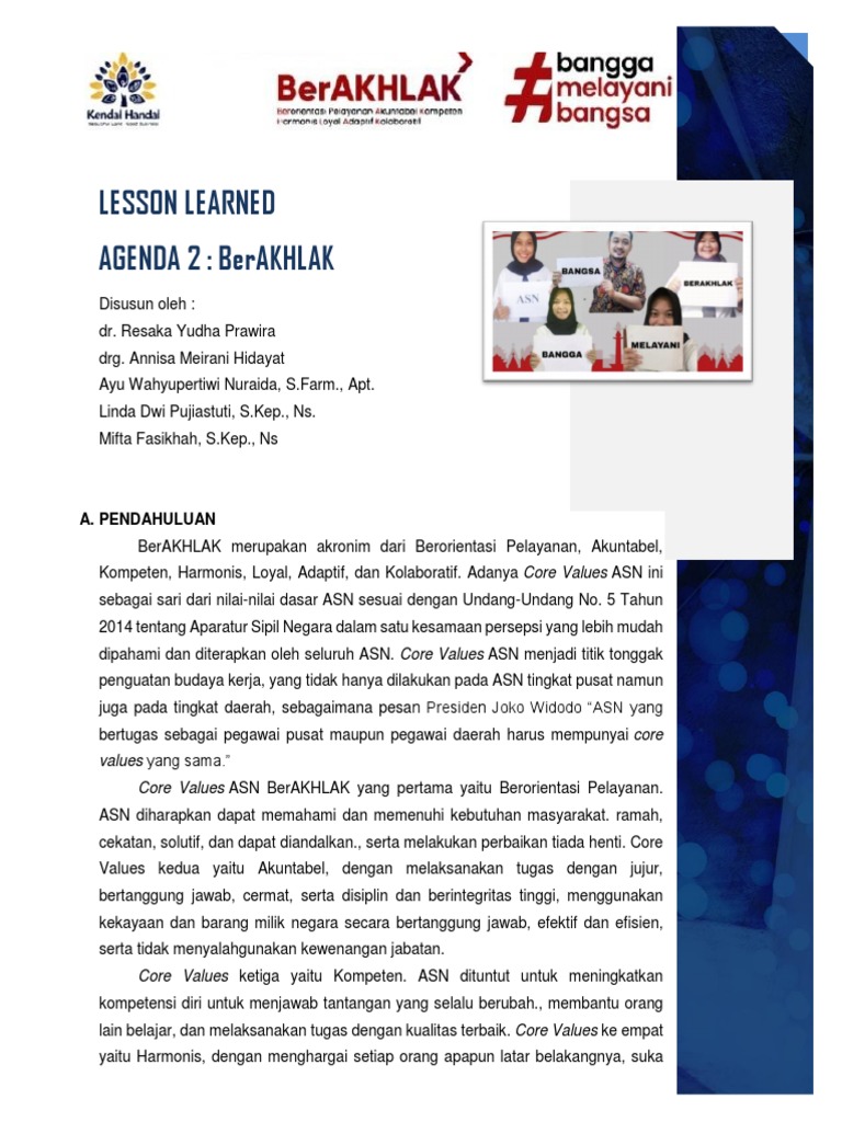 LESSON LEARNED Agenda 2 | PDF