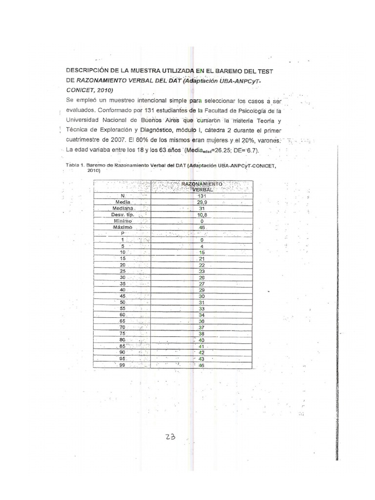 BAREMOS RV y RA - DAT | PDF