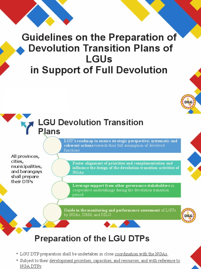 01 Guidelines On The Preparation of Devolution Transition Plan ...