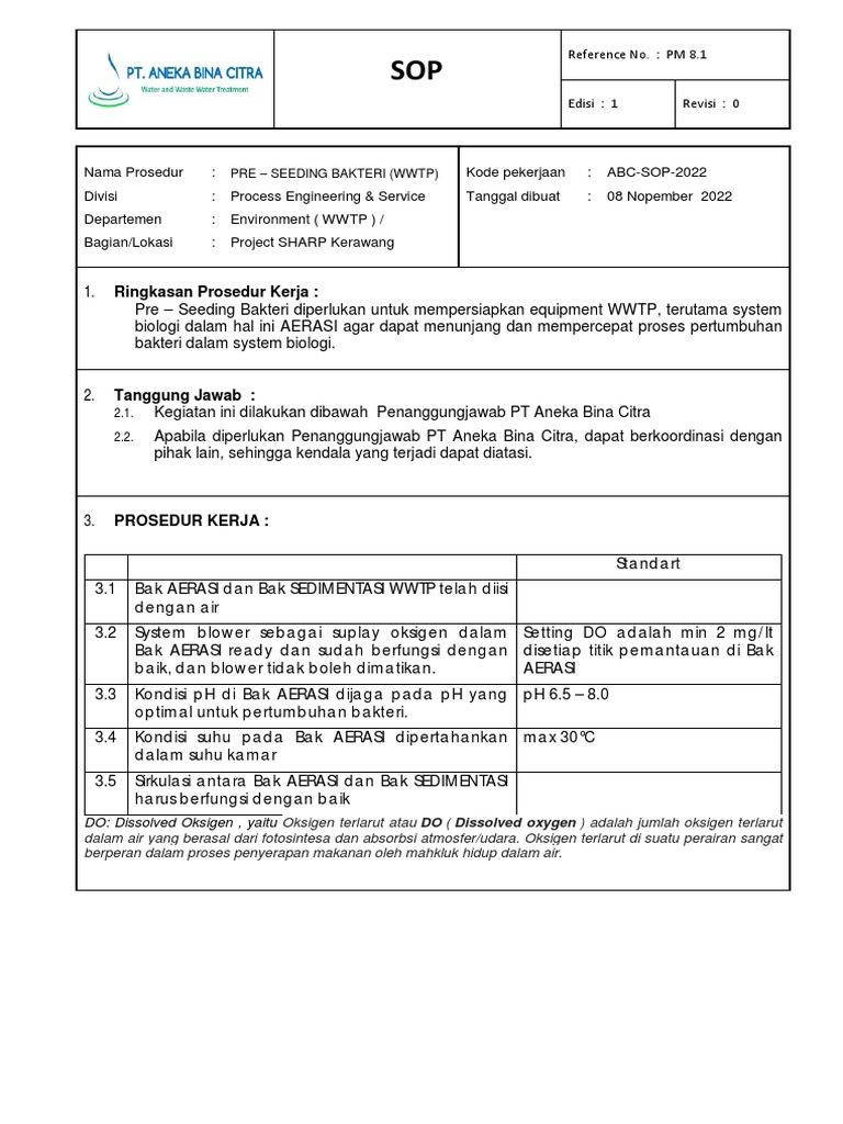 Hal 3 SOP PRE-SEEDING BAKTERI | PDF