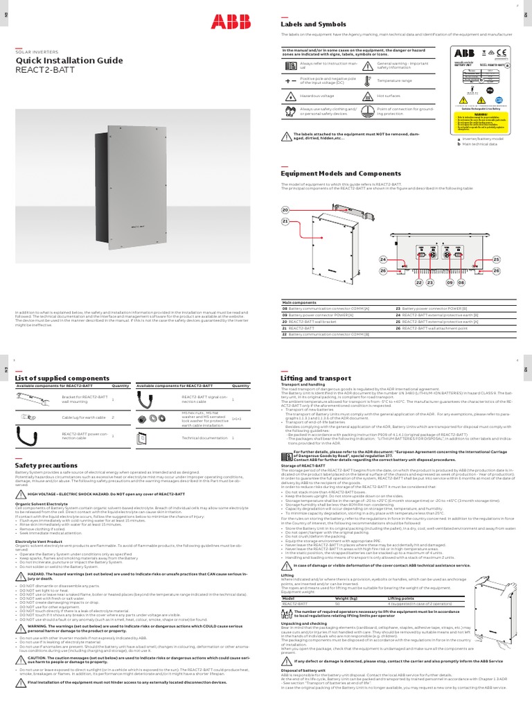 React 2 Batt | PDF | Dangerous Goods | Rechargeable Battery