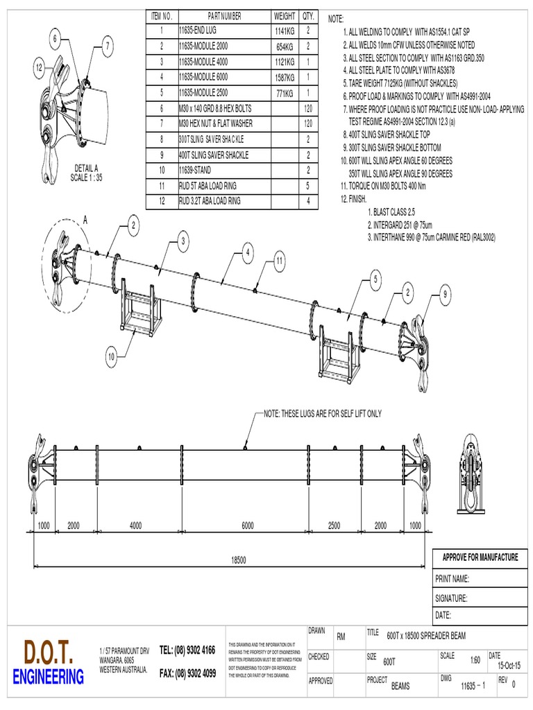 600T Modular Spreader Beam Design | PDF | Manufactured Goods ...