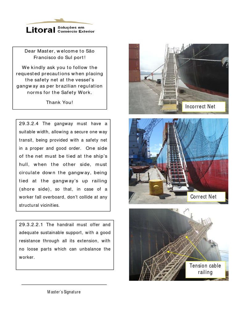 Gangway Safety Net Requirements | PDF
