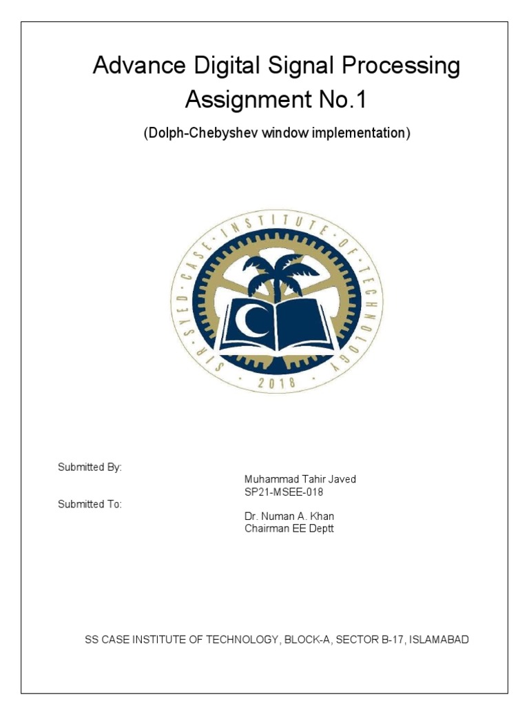 ADSP Assignment 1 M Tahir Javed | PDF | Mathematical Analysis | Digital Signal Processing