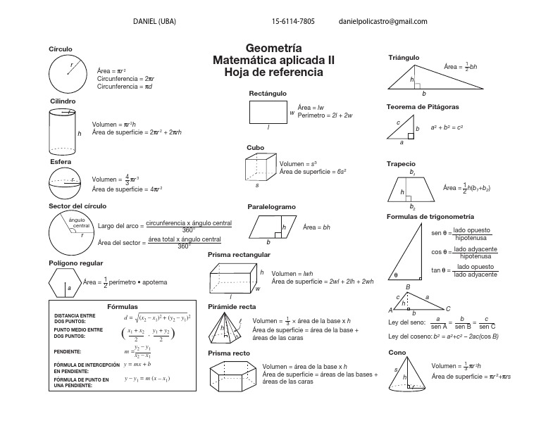 Formulas de Geometria | Descargar gratis PDF | Geometría triangular ...