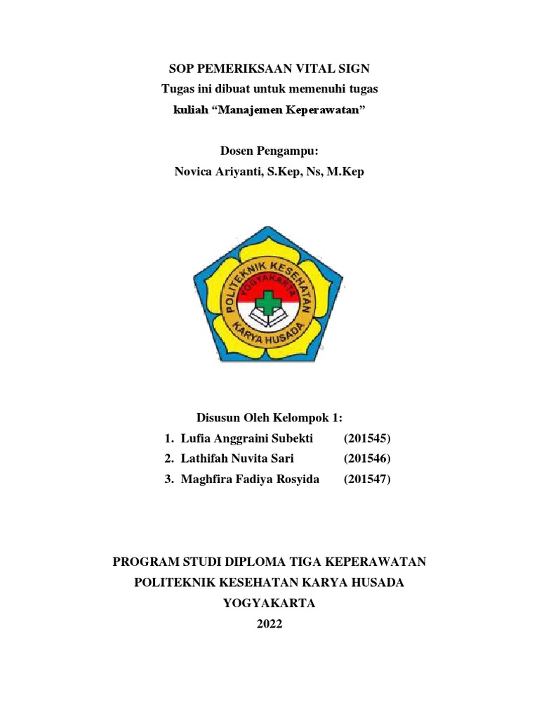 SOP Pemeriksaan Vital Sign Kel 1 | PDF