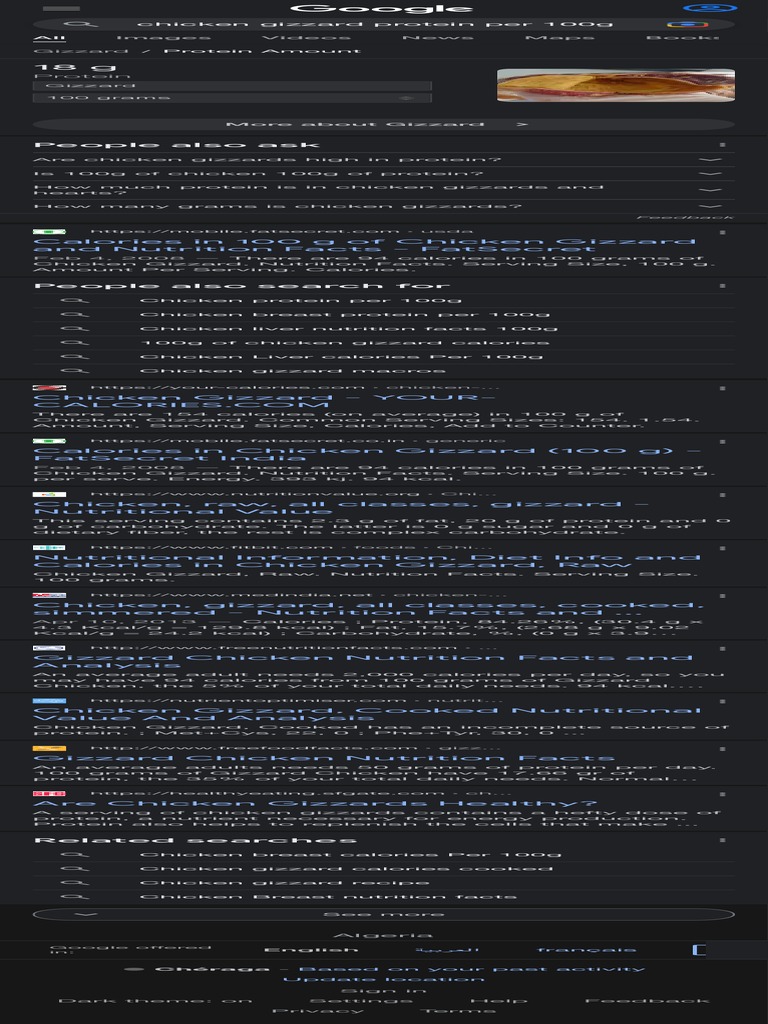 Chicken Gizzard Protein Per 100g - Google Search | PDF | Food Energy ...