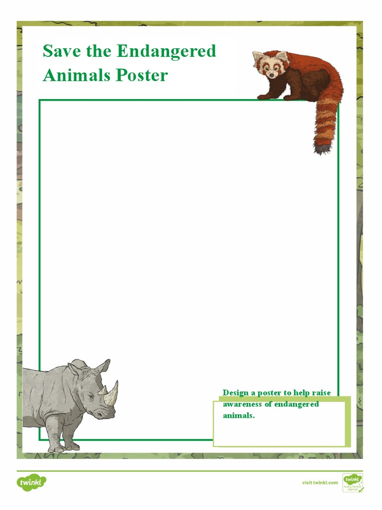 t2 D 124b Automata Animals - Save The Endangered Animals Poster Home ...