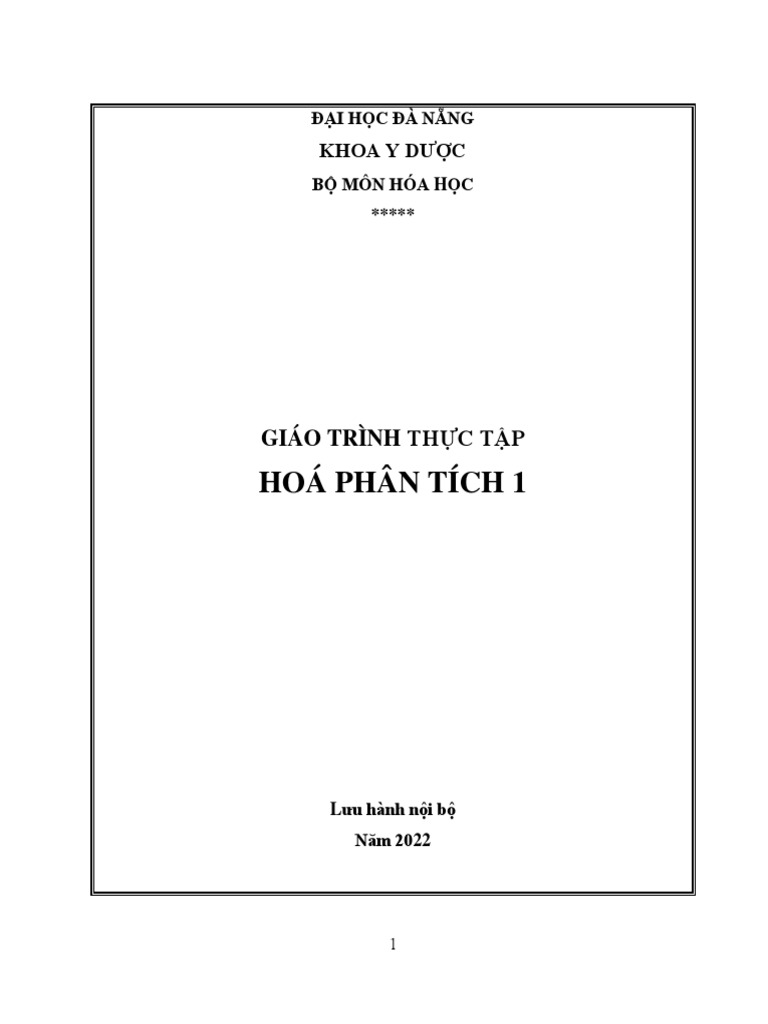 Giáo Trình TH C Hành Hóa Phân Tích 1 | PDF