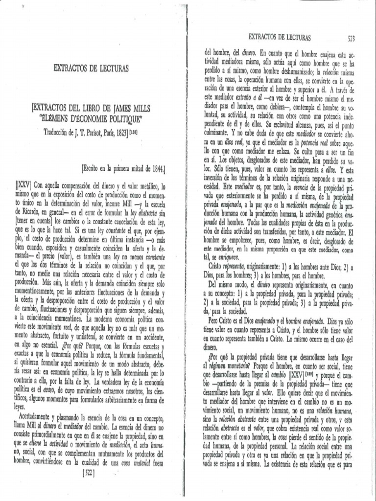 Marx 1844 Extractos de Mill | PDF