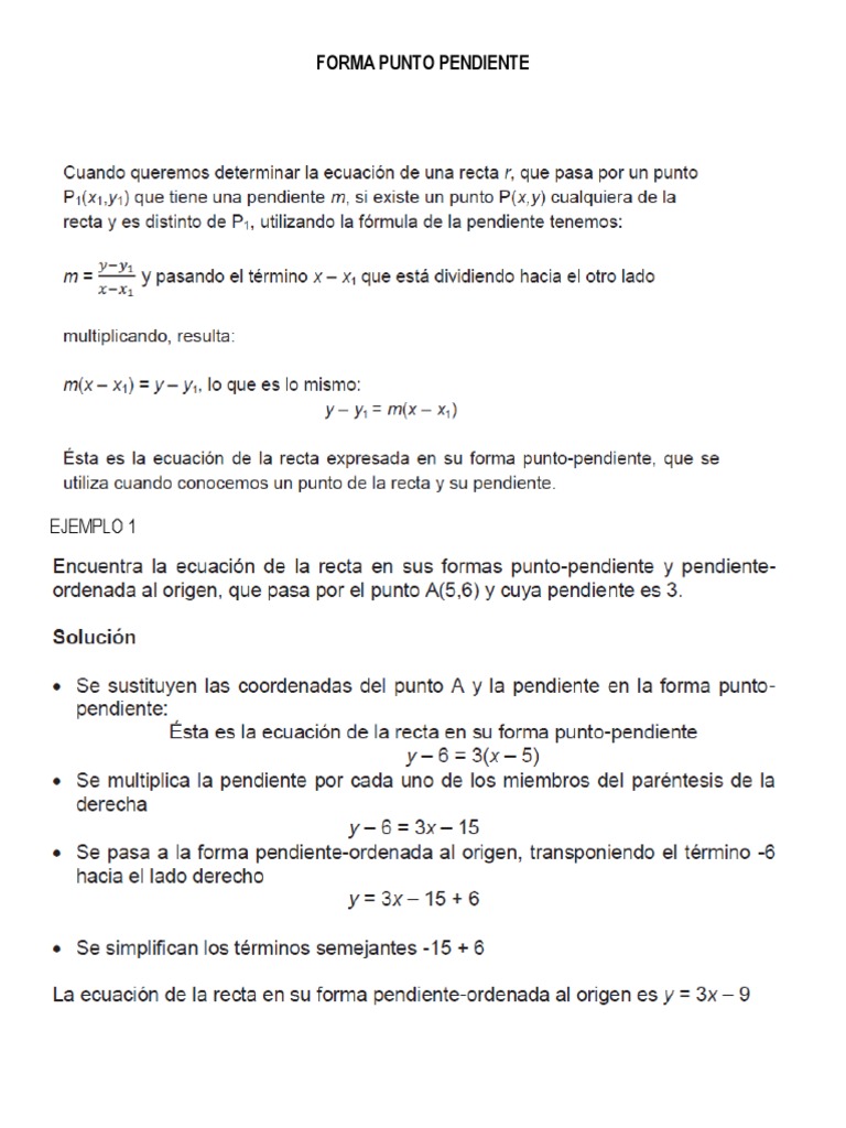 Forma Punto Pendiente | PDF
