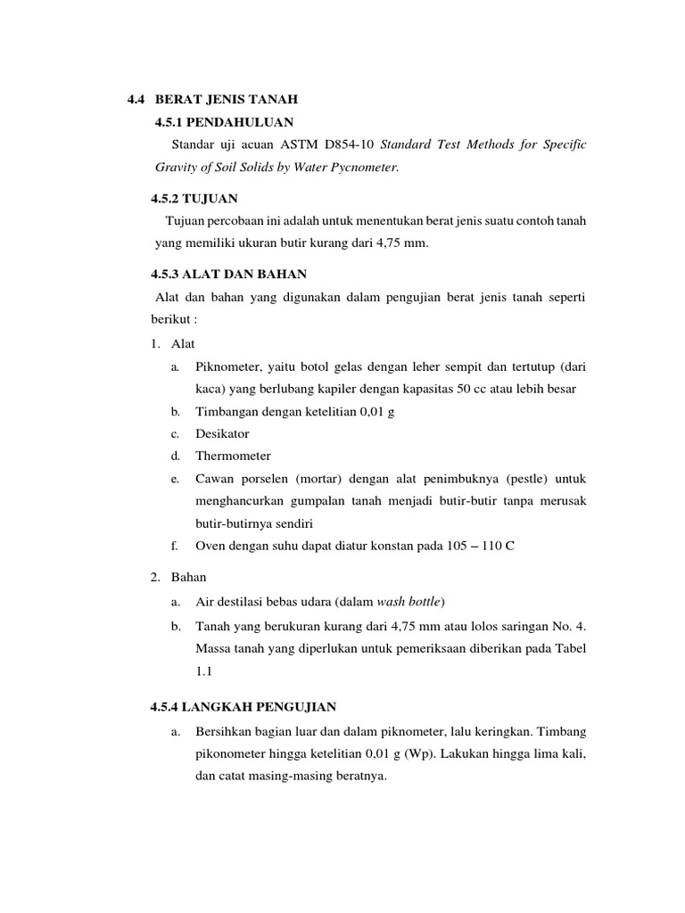 Berat Jenis Tanah | PDF