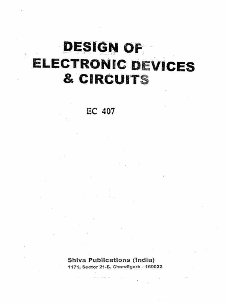 EC 407 Design of Eletronic Devices & Circuits | PDF