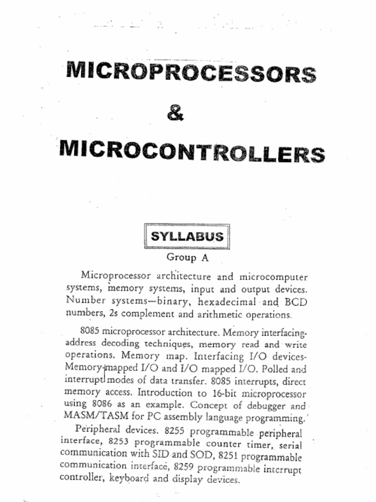EC 405 Microprocessors & Microcontrollers | PDF