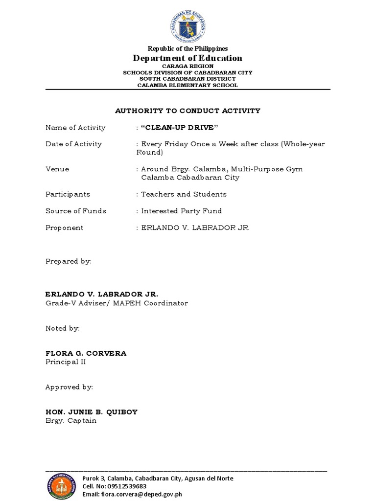 Activity Design - Clean Up Rive | PDF | Health Sciences