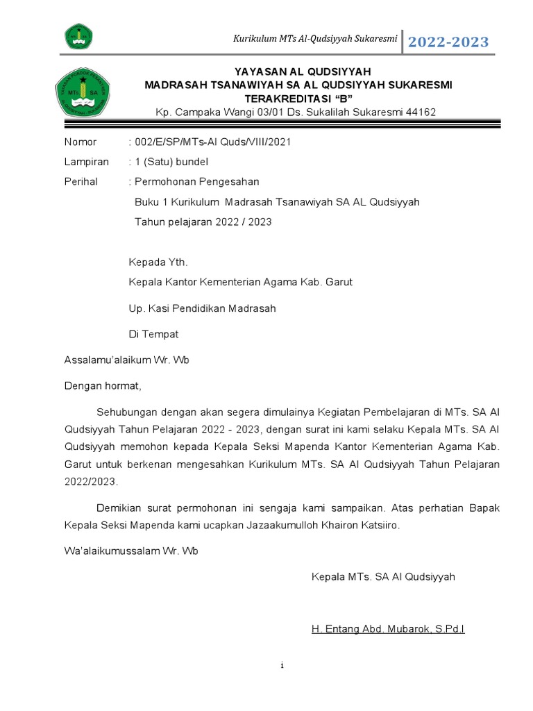 Lembar Pengesahan DOK 1 T23 | PDF