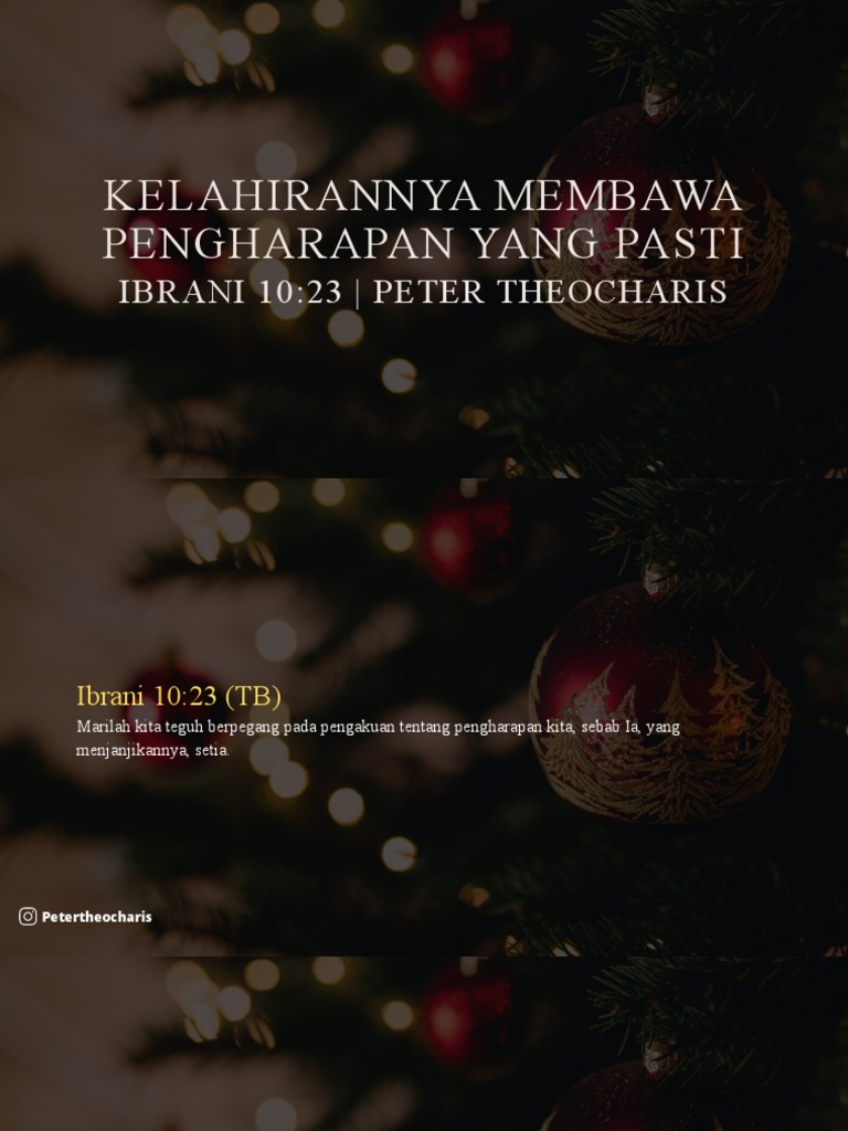Khotbah Kelahirannya Membawa Pengharapan Yang Pasti | PDF