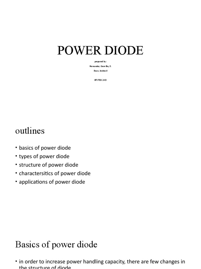 Power Diode Basics Types Characteristics And Applications Pdf Rectifier Diode
